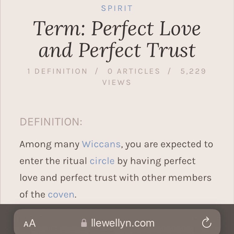 Perfect Love, Perfect Trust – The Grove Coven